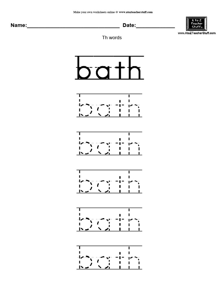 Bath Words | PDF