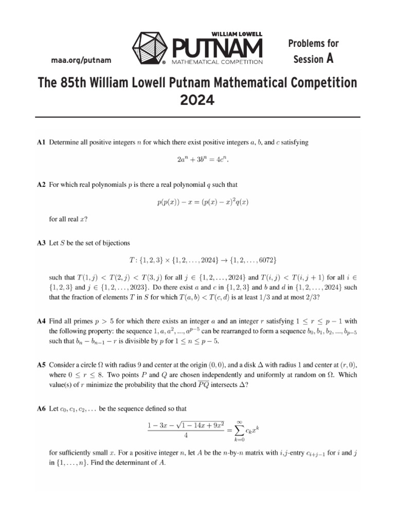 2024putnam A-1 | PDF