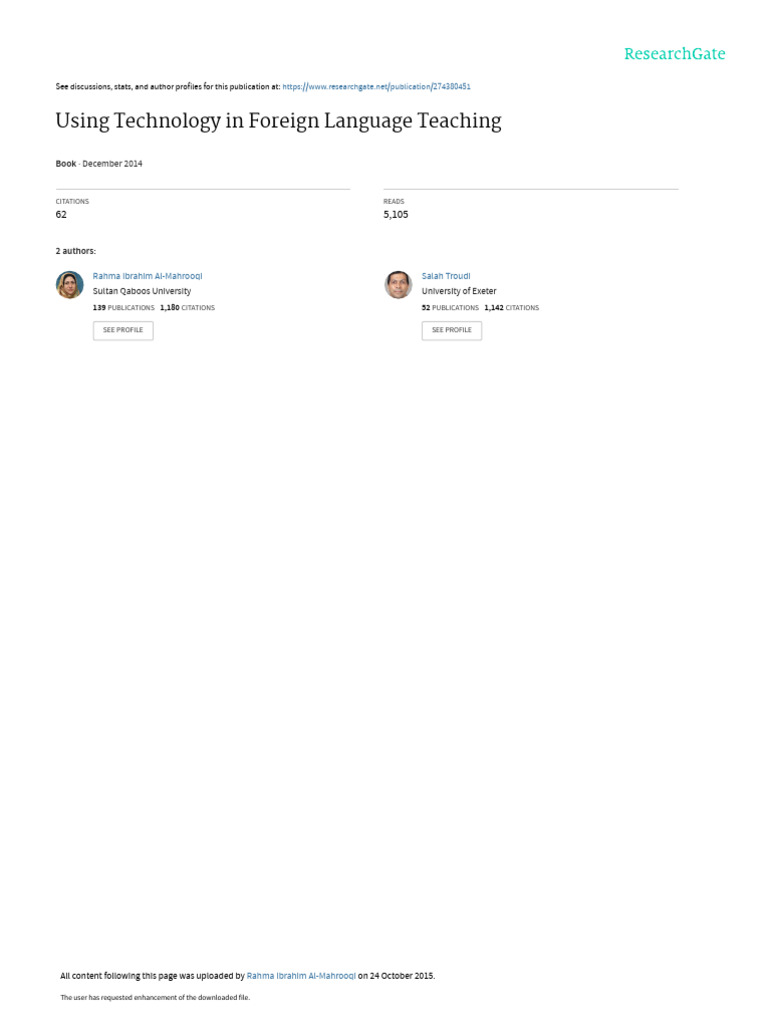 Technology in Language Teaching | PDF