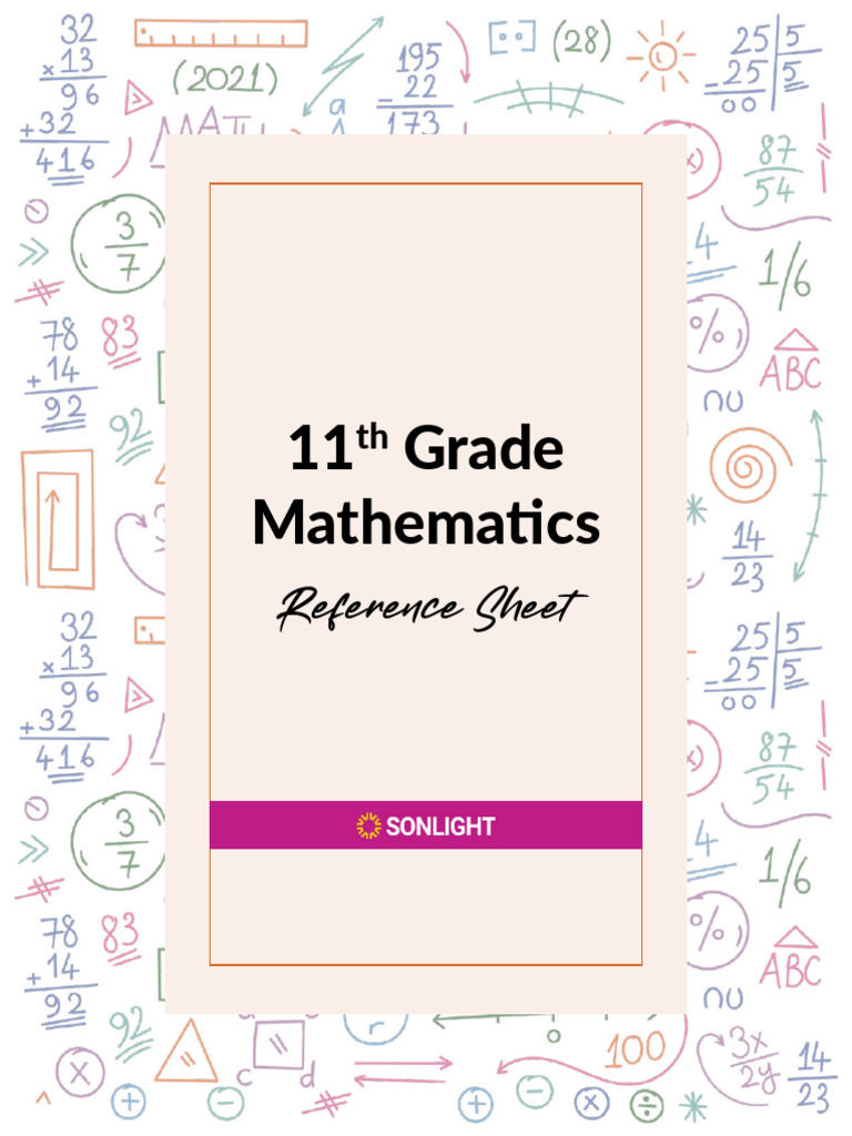 11th Grade Math Reference Guide | PDF | Area | Trigonometric Functions