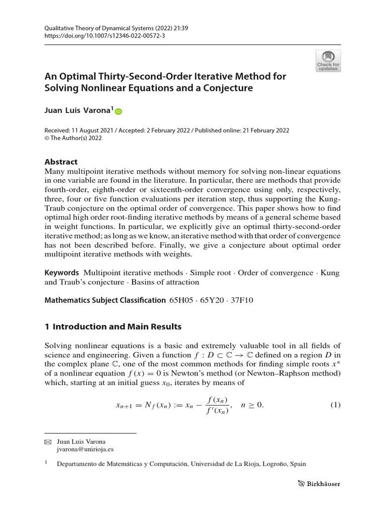 32th Optimal Order Method | PDF | Function (Mathematics) | Polynomial