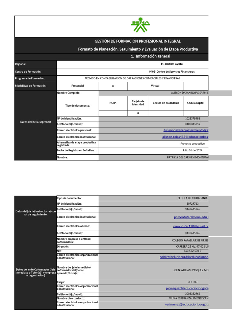 Gfpi-F-023 Parcial 1023375488 Alisson Dayan Rojas Sarmiento | PDF ...