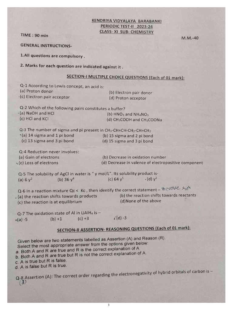 Chemistry - QP | PDF