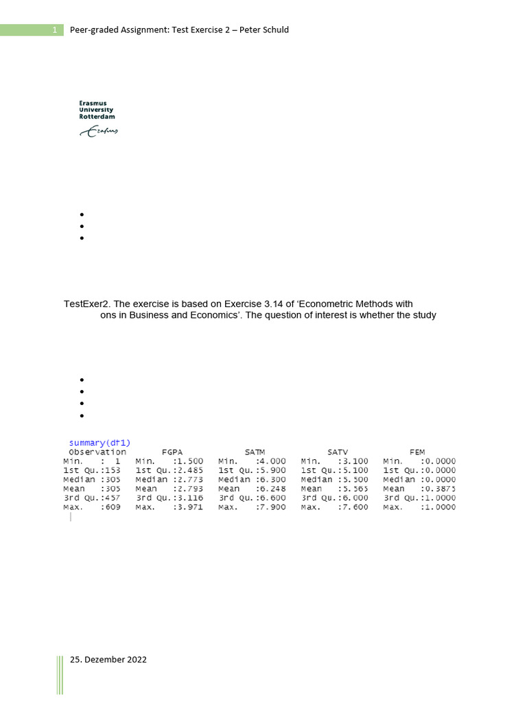 Peer-Graded Assignment Test Exercise 2 - PeterSchuld | PDF | Confidence ...