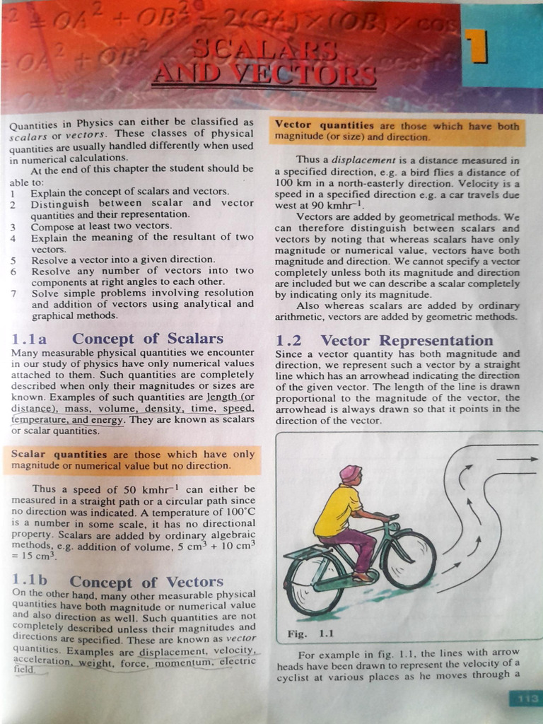 Scalars and Vectors | PDF