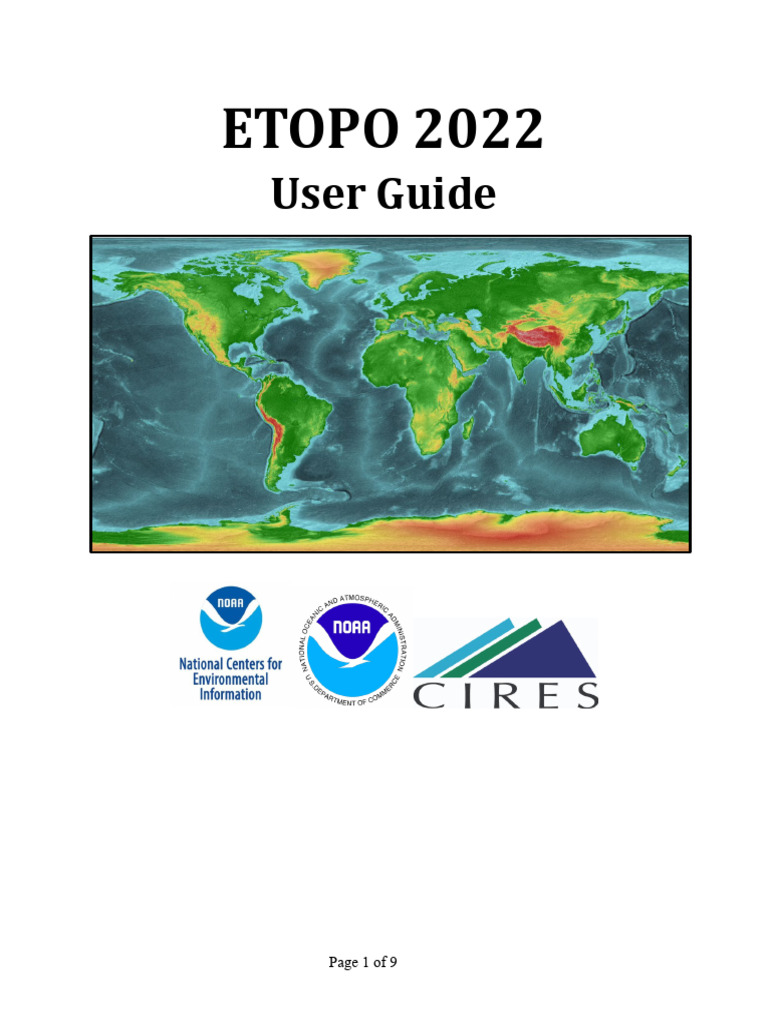 ETOPO 2022 User Guide and Overview | PDF | Data | Physical Geography