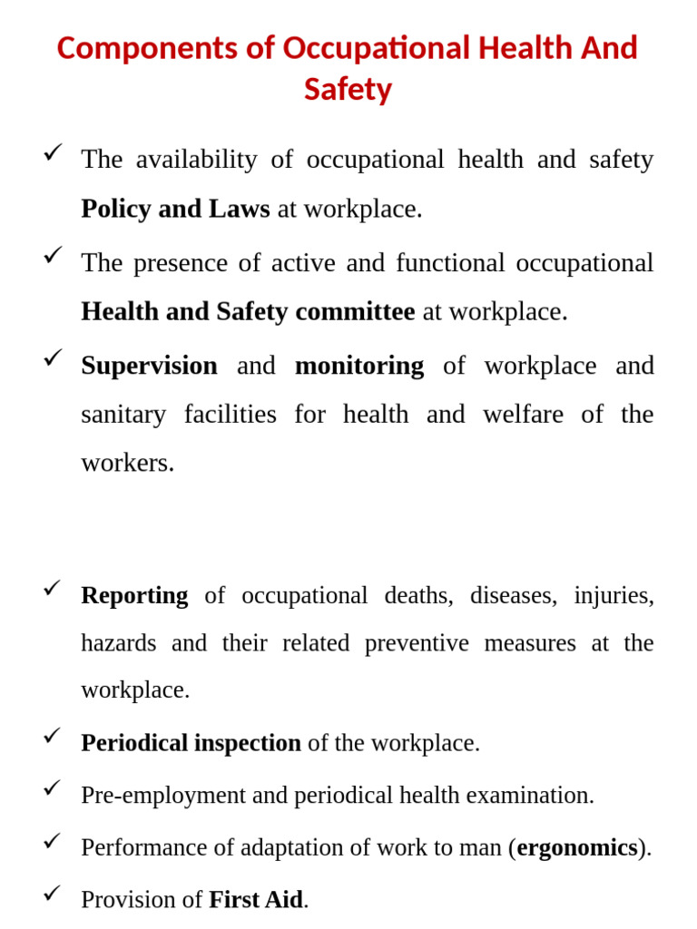 Lesson 2-Components of Occupational Safety and Health | PDF
