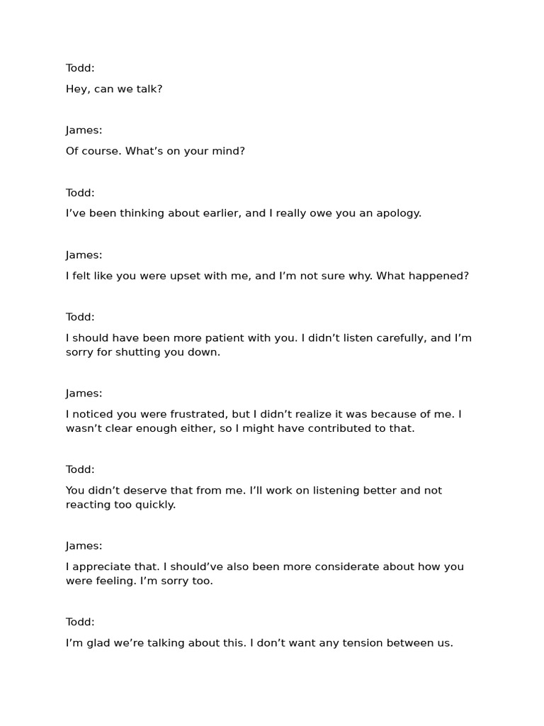 Dialogue About Apologizing | PDF