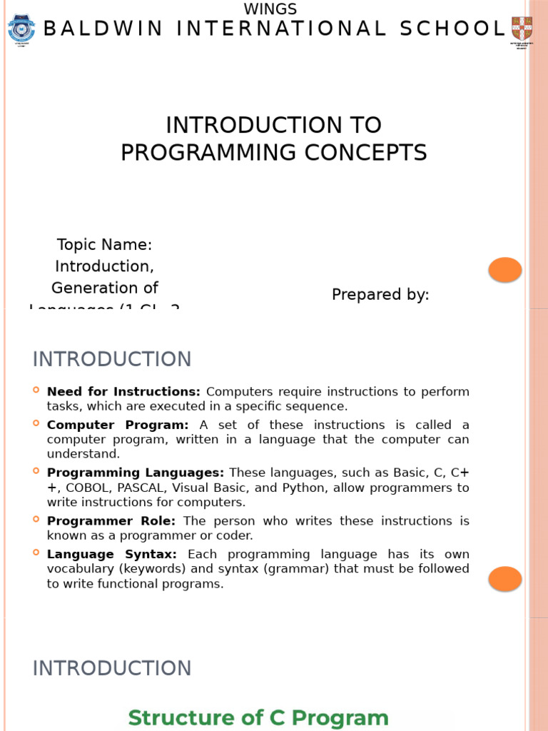G7 ICT PRG Concepts Intro 1 GL 2 GL | PDF