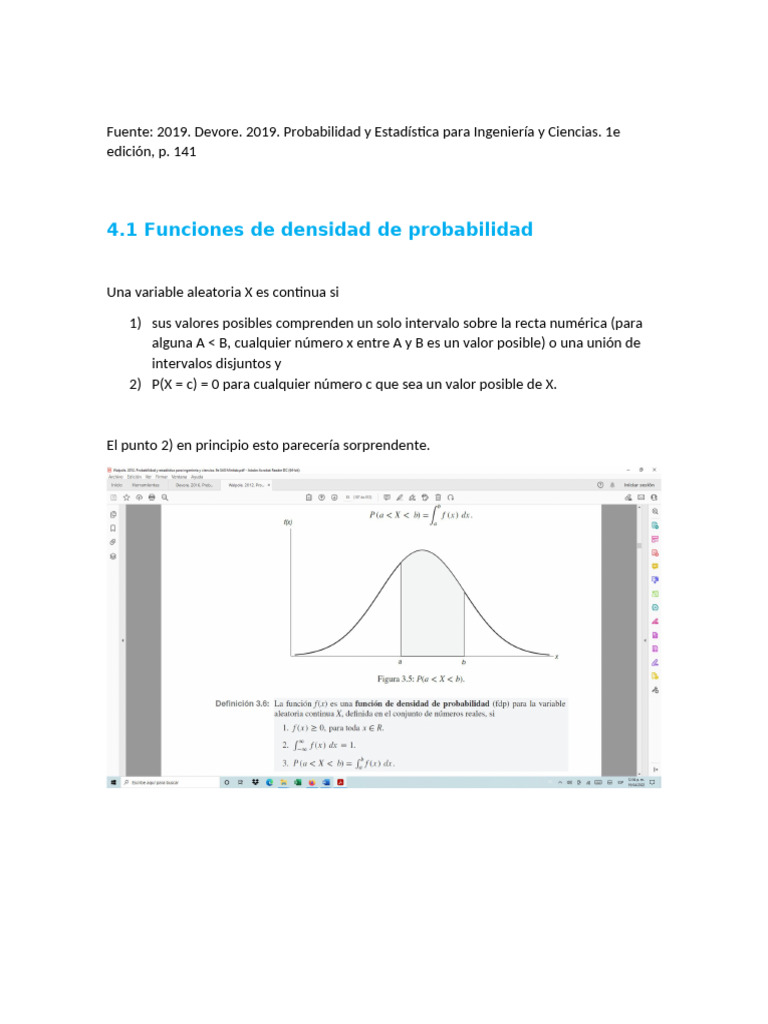 4. Variables aleatorias continuas y distribuciones de probabilidad | PDF | Variable aleatoria ...