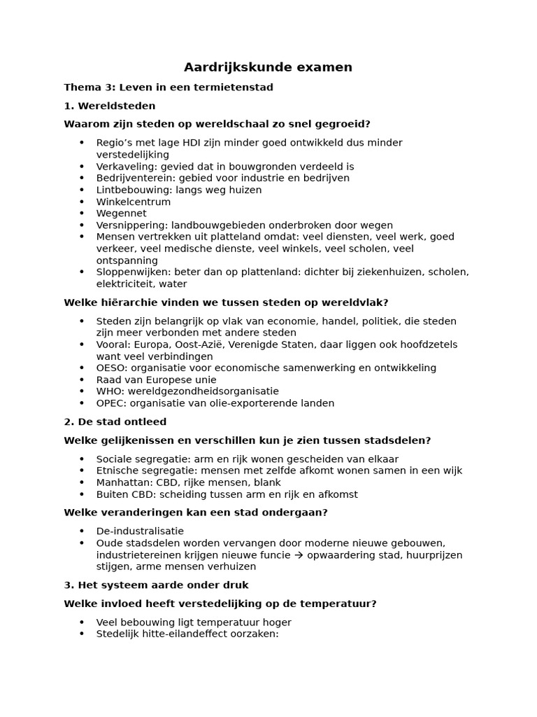 Aardrijkskunde Examen | PDF