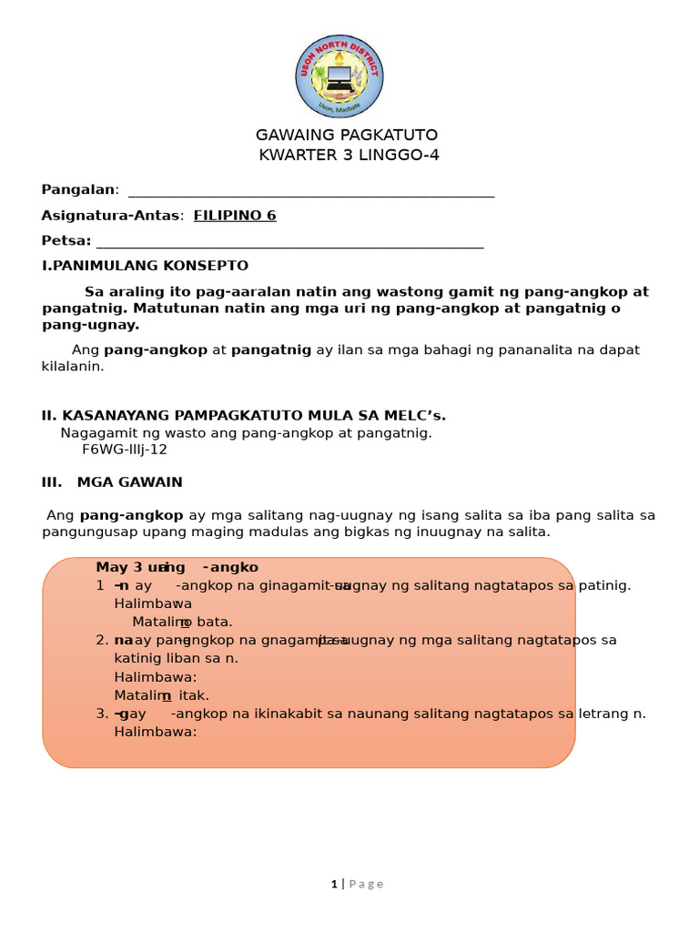 Las Filipino 6 q3 w4 | PDF