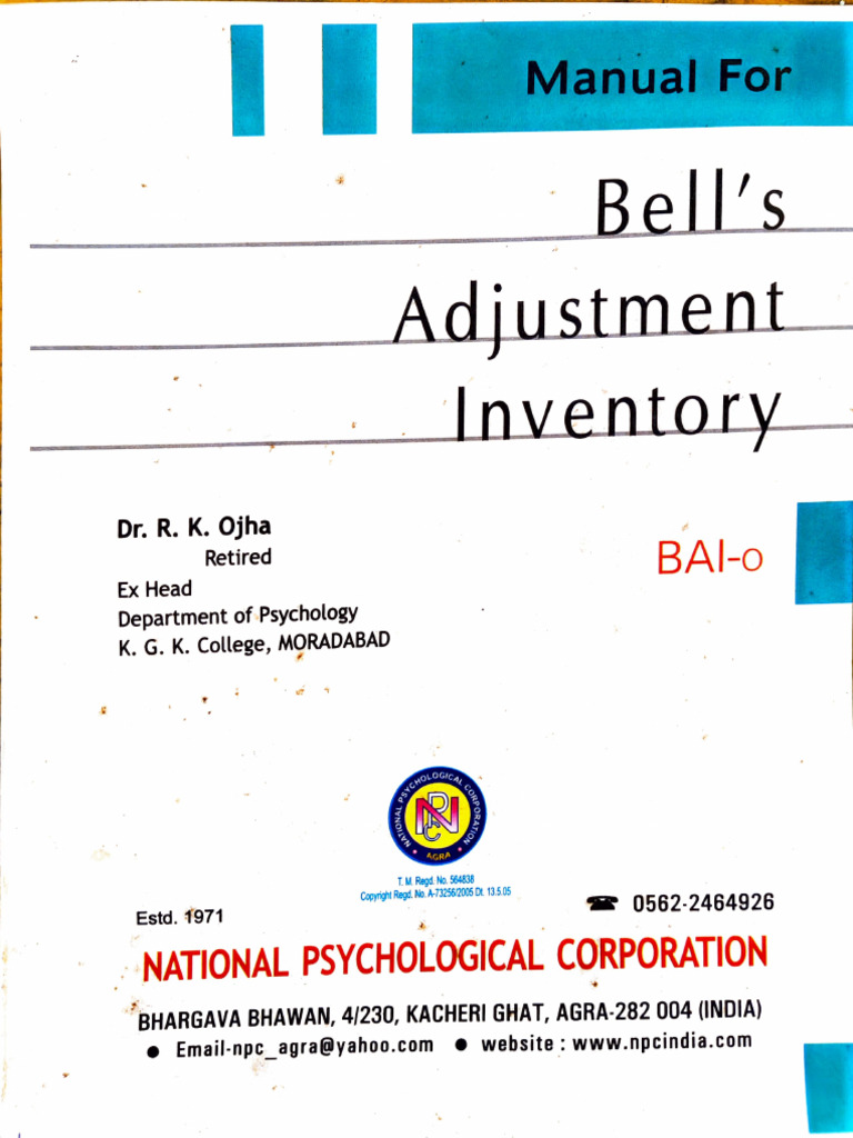 Bell's Adjustment Inventory (BAL) | PDF