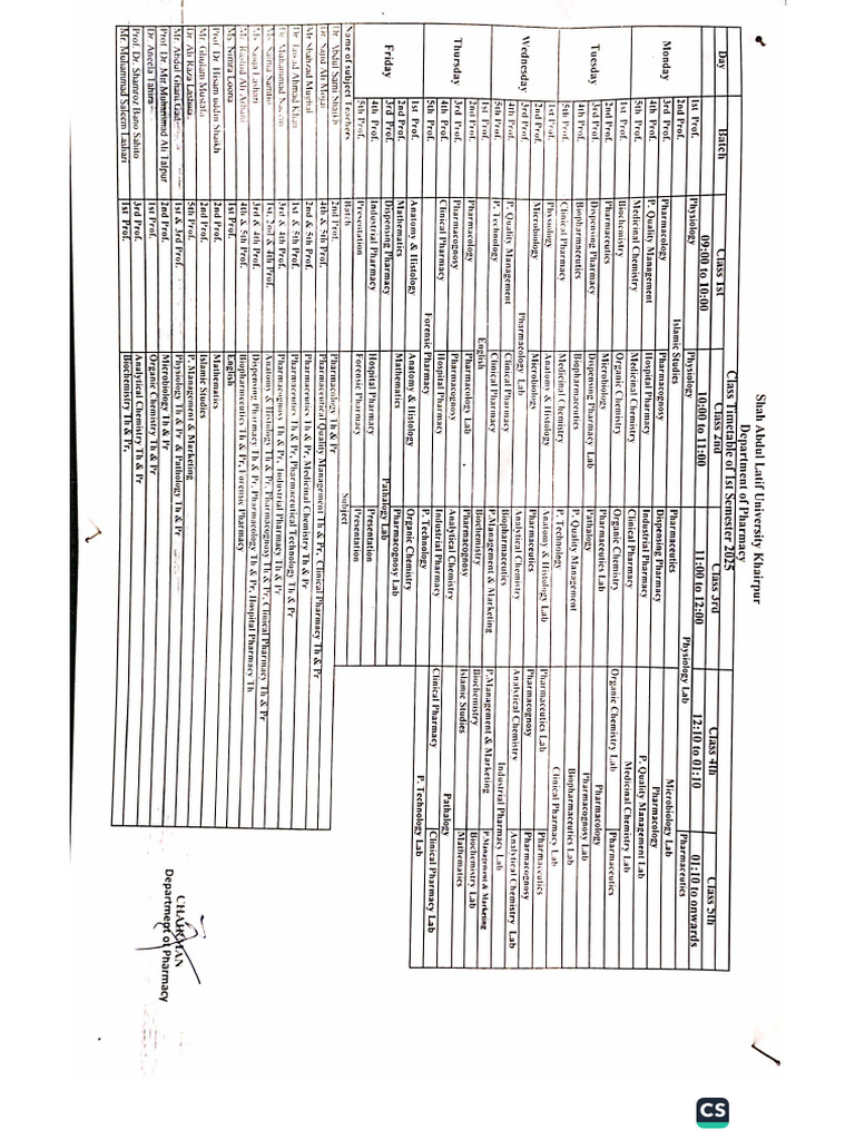 updated Timetable (5) | PDF