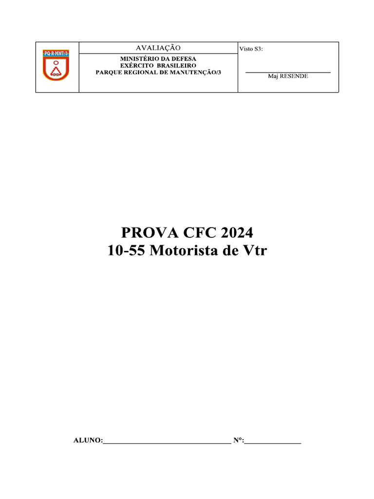 Modelo Prova CFC 2024.docx-Job 1421 | PDF