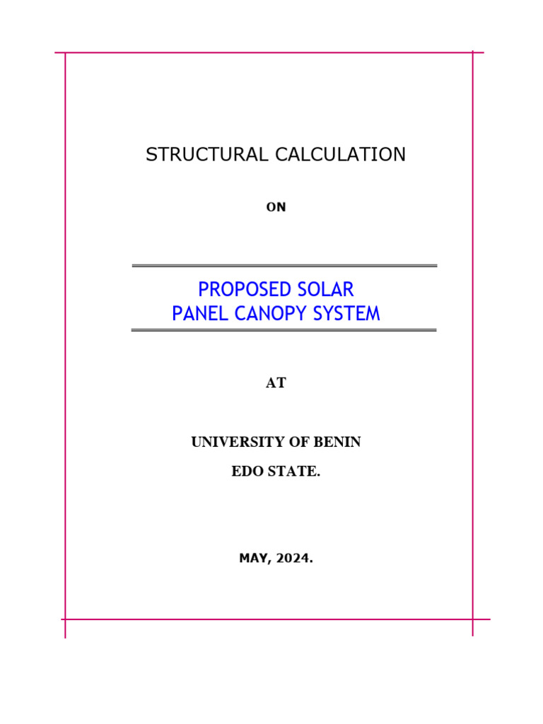 Solar Panel Structural Calculation Sheets Updated | PDF