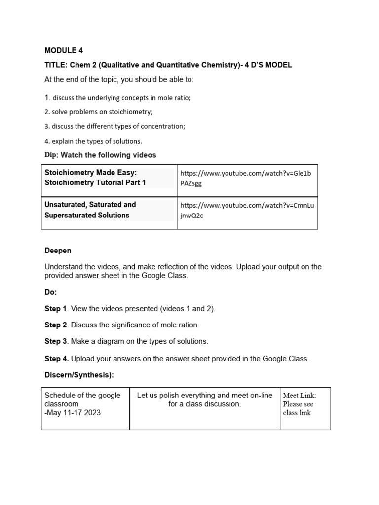 CHEM 2-MODULE 4-THE 4DS MODEL | PDF