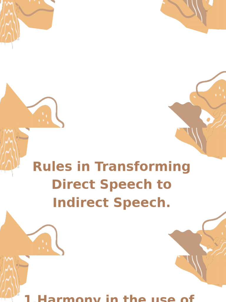 Direct to Indirect Speech Rules | PDF