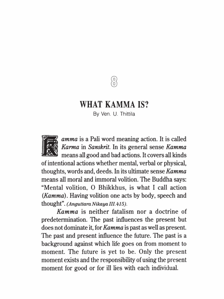 What Kamma Is - Thittila - Text | PDF | Nāstika | Indian Philosophy
