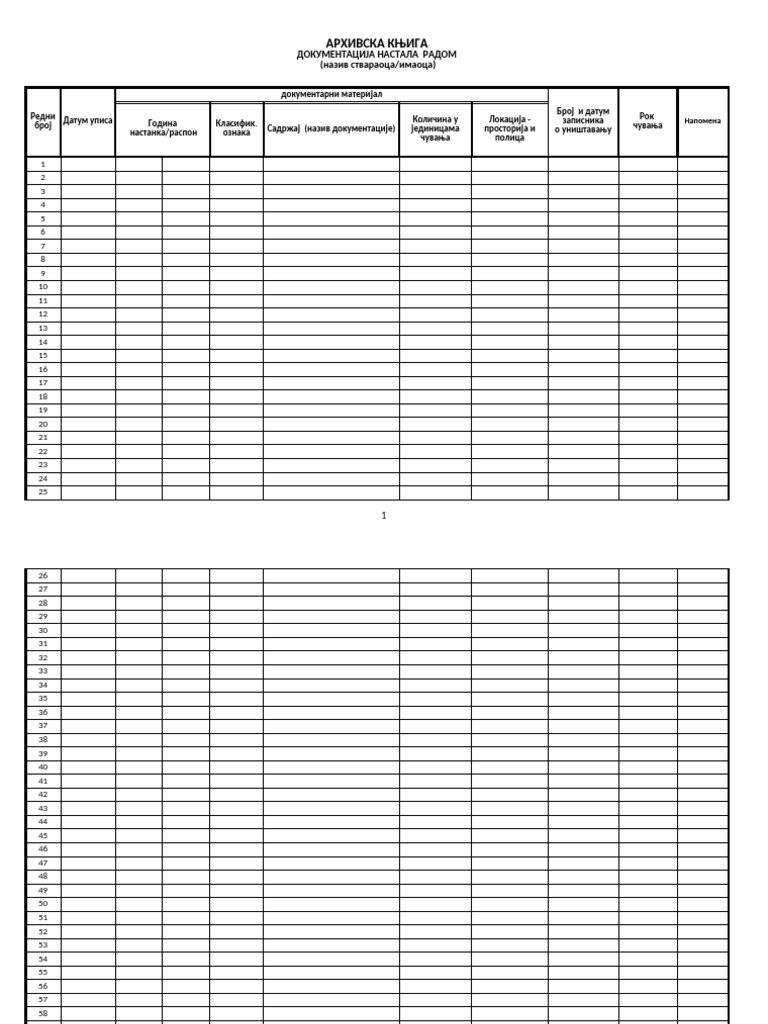Arhivska Knjiga Primer | PDF