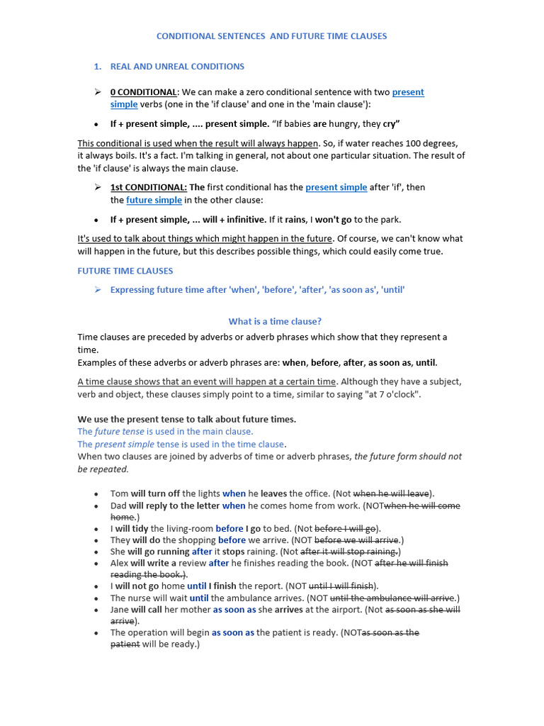 Conditional Sentences B2 | PDF | Verb | Clause