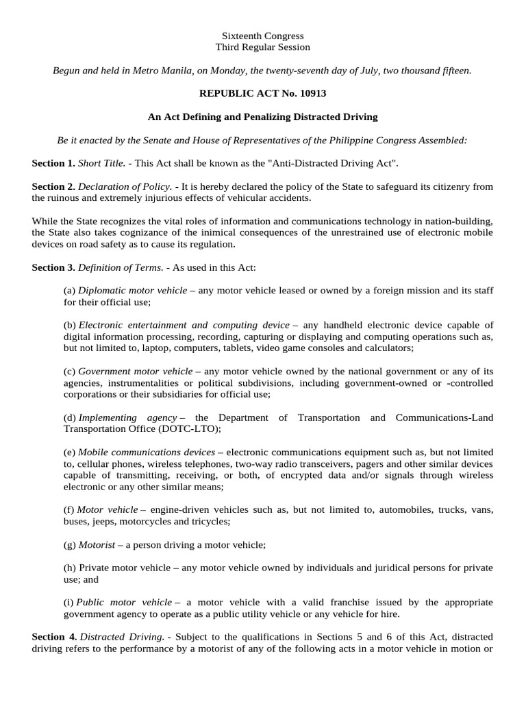 RA 10913 | PDF | Transport