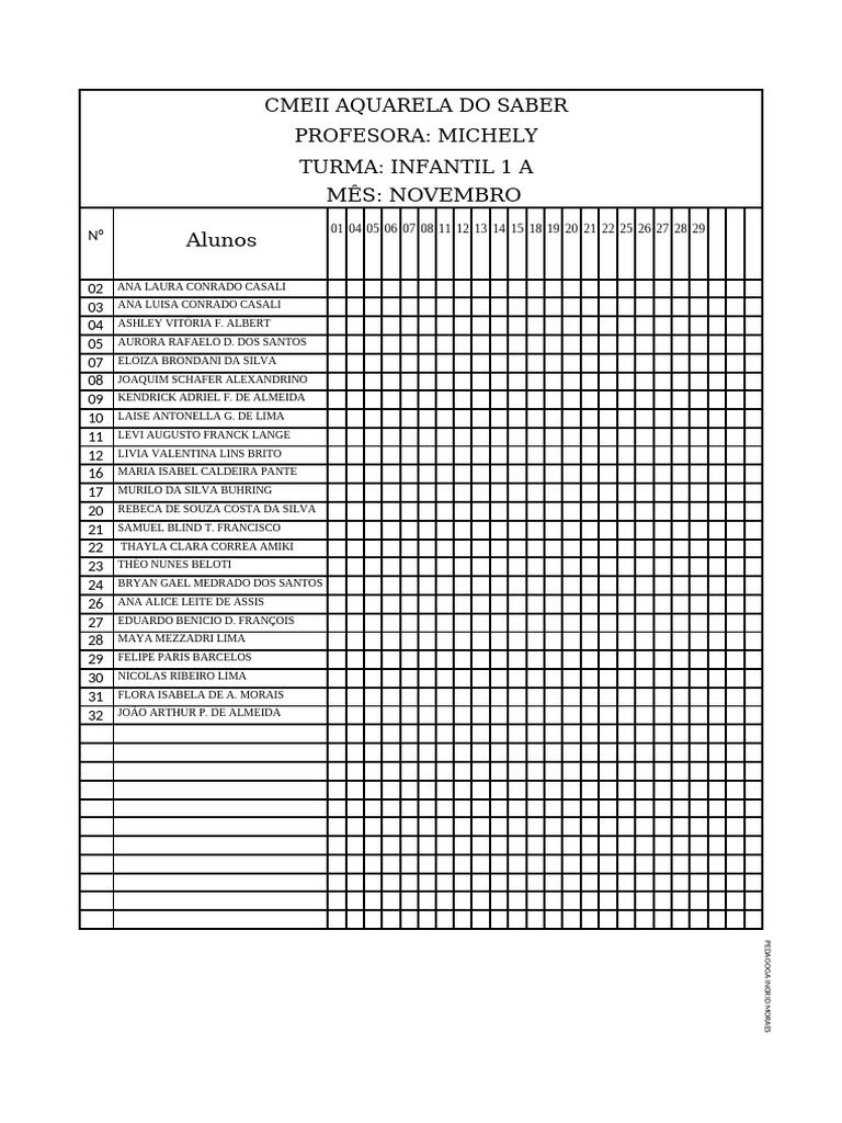 Lista de Chamada | PDF