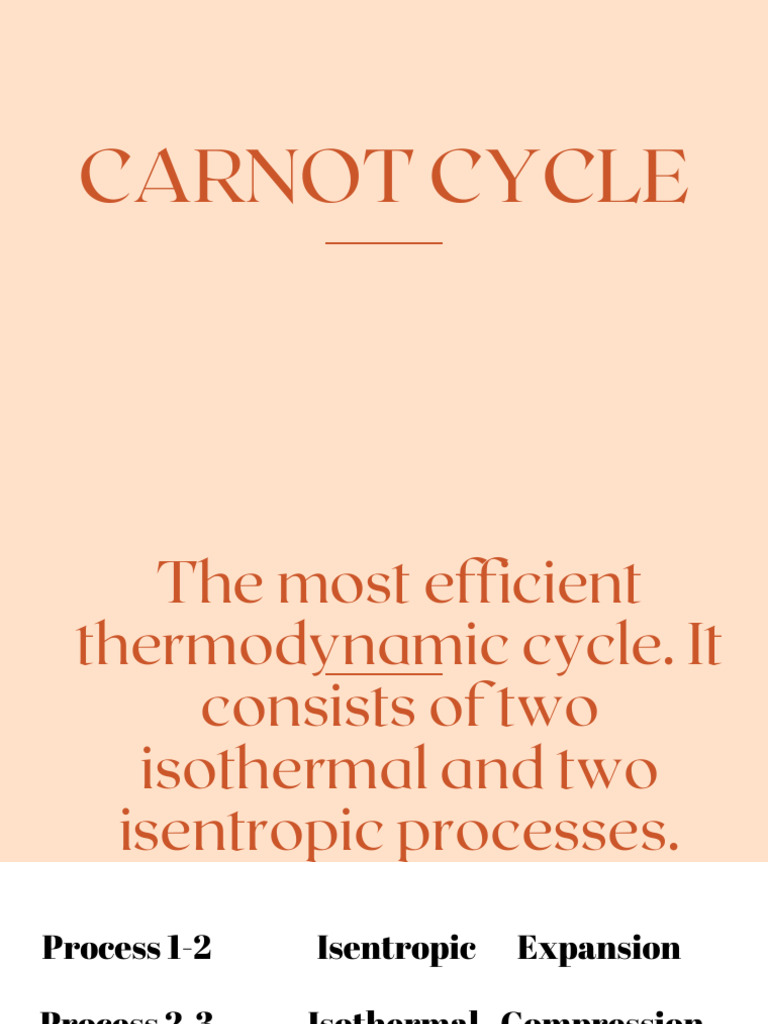 Carnot Cycle and Reversed Carnot Cycle | PDF