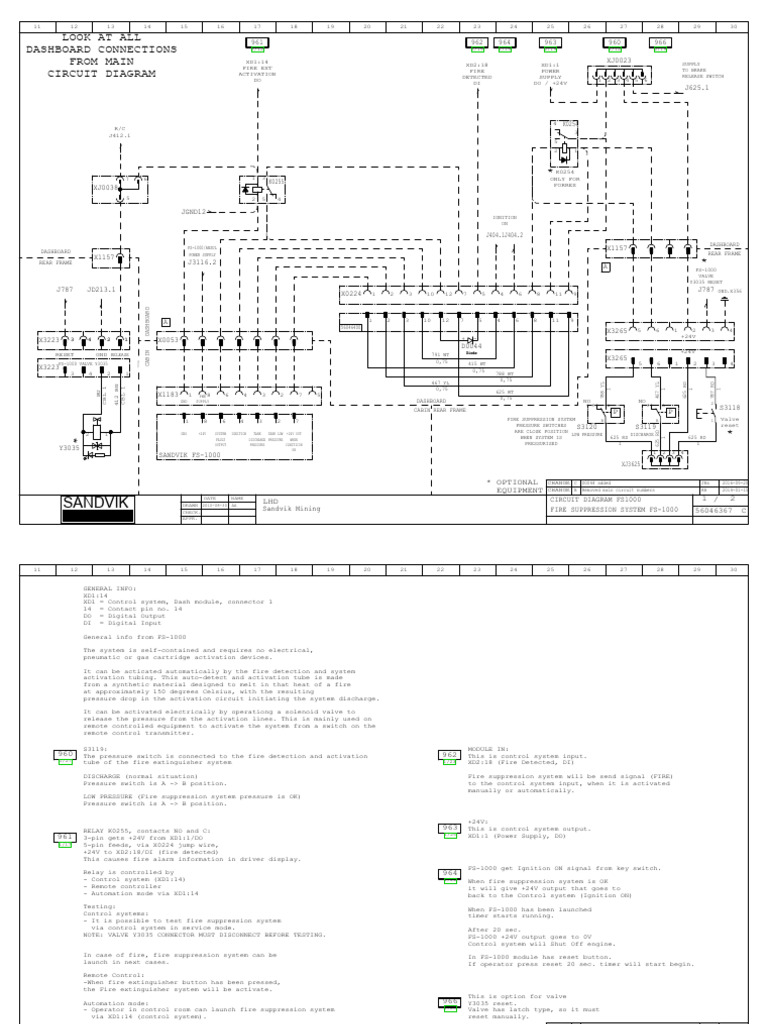 FS-1000 Fire Suppression System Diagram | PDF | Switch | Relay
