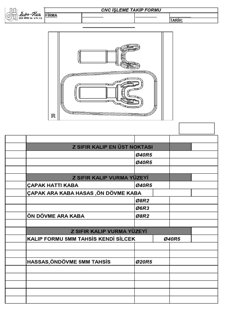 Cmmr-14028 Alt Kalip Döv-Has CNC Taki̇p Formu | PDF