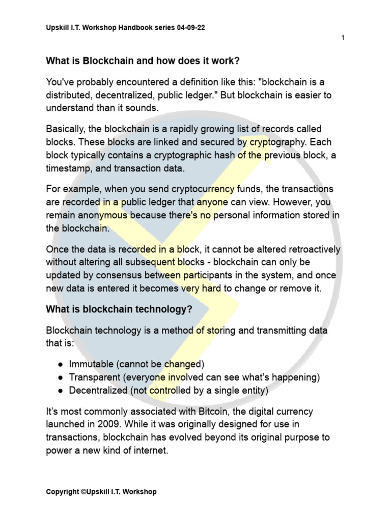 Ethical Hacking Blockchain Series P1 Handouts 4.9.22 | PDF | Bitcoin ...