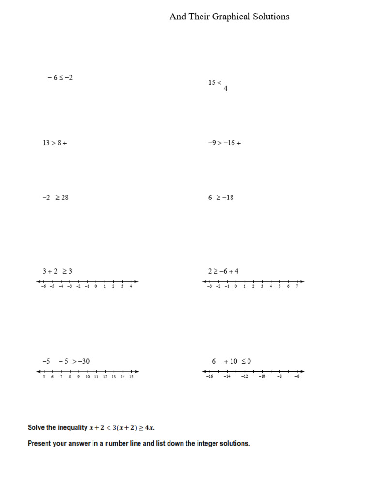 Linear Inequalities New Practice Worksheet | PDF | Mathematical ...