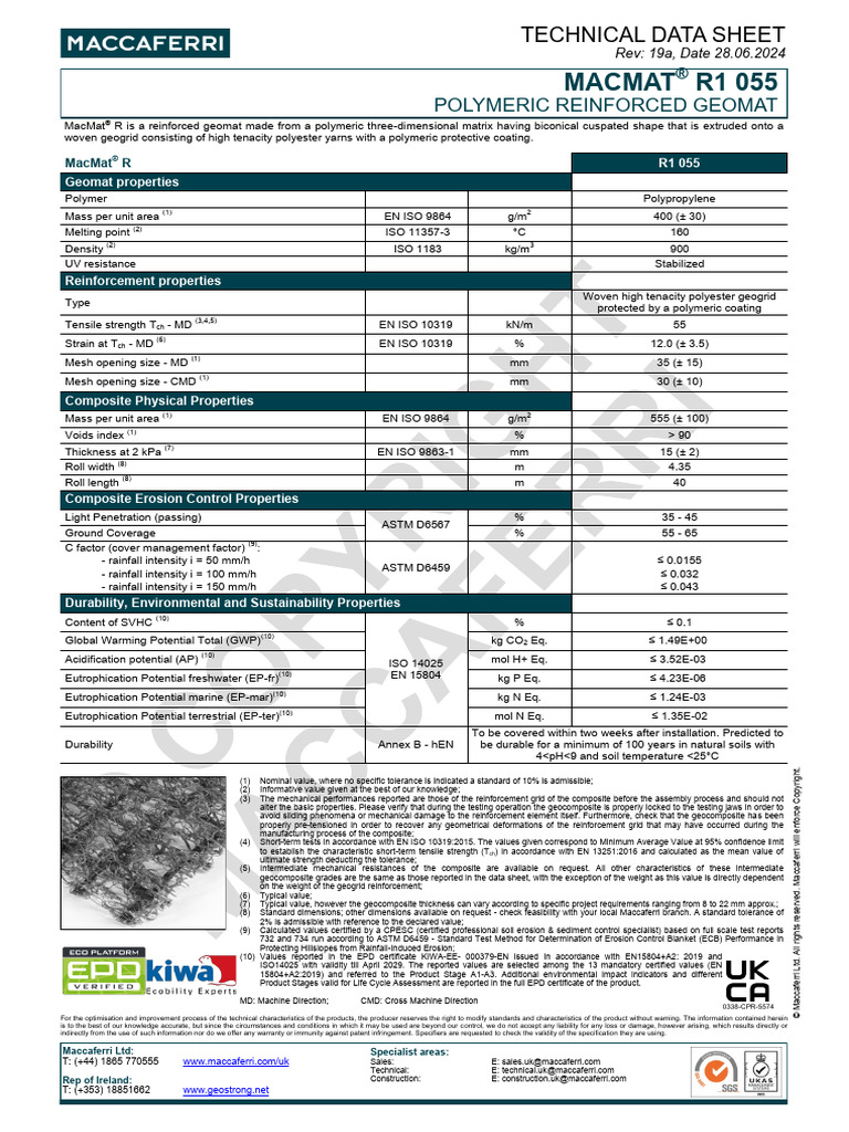 MacMat® R1 055 Techincal Data Sheet | PDF | Polymers | Composite Material