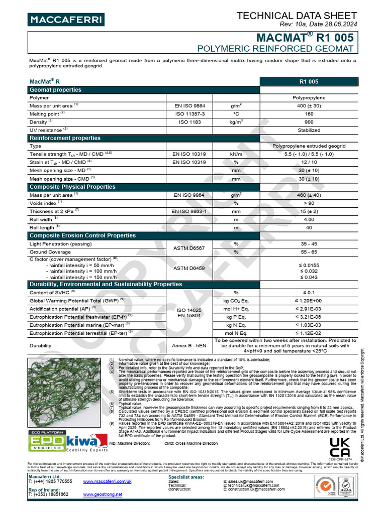 MacMat® R1 005 Technical Data Sheet | PDF | Polymers | Composite Material