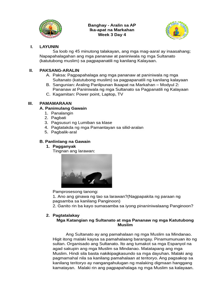 AP DLP Q4 WK3 Day 4 | PDF