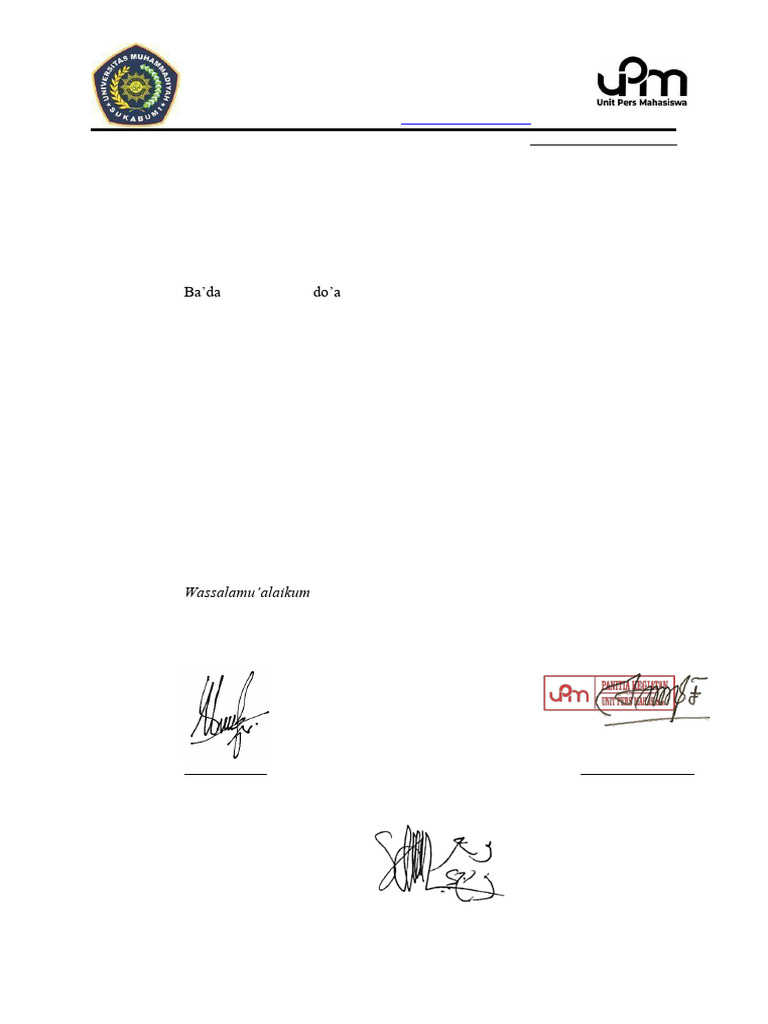 Surat Izin Orang tua MPO UPM-1 | PDF