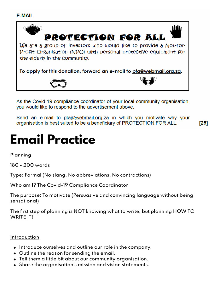 Email Practice F2 | PDF