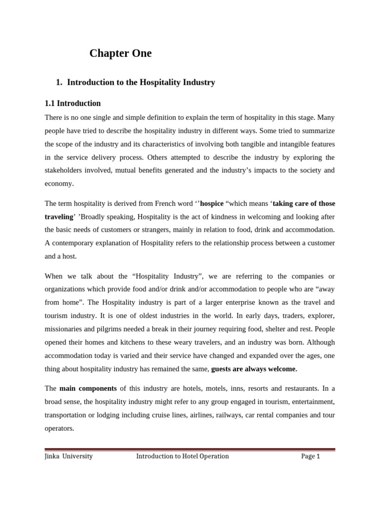 Intro to Hotel Operation Handout (2) | PDF | Hotel | Inn