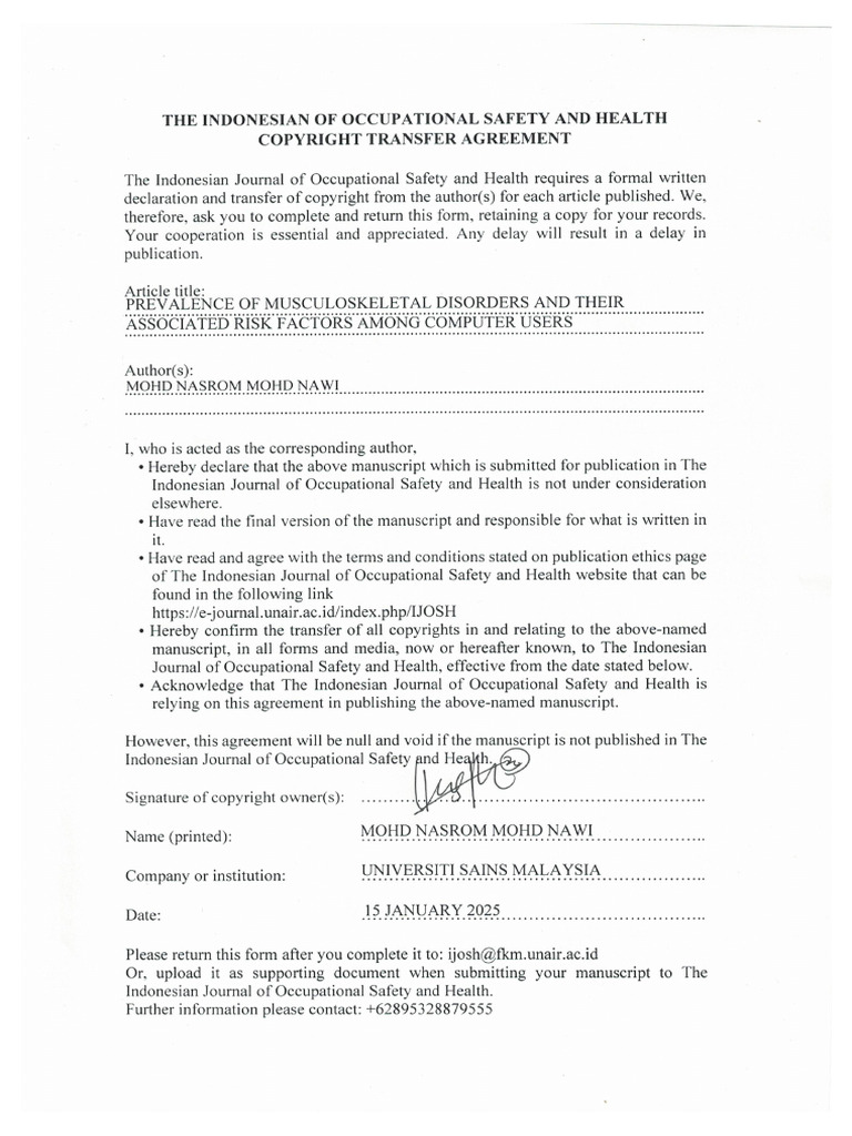 Copyright Transfer Agreement | PDF