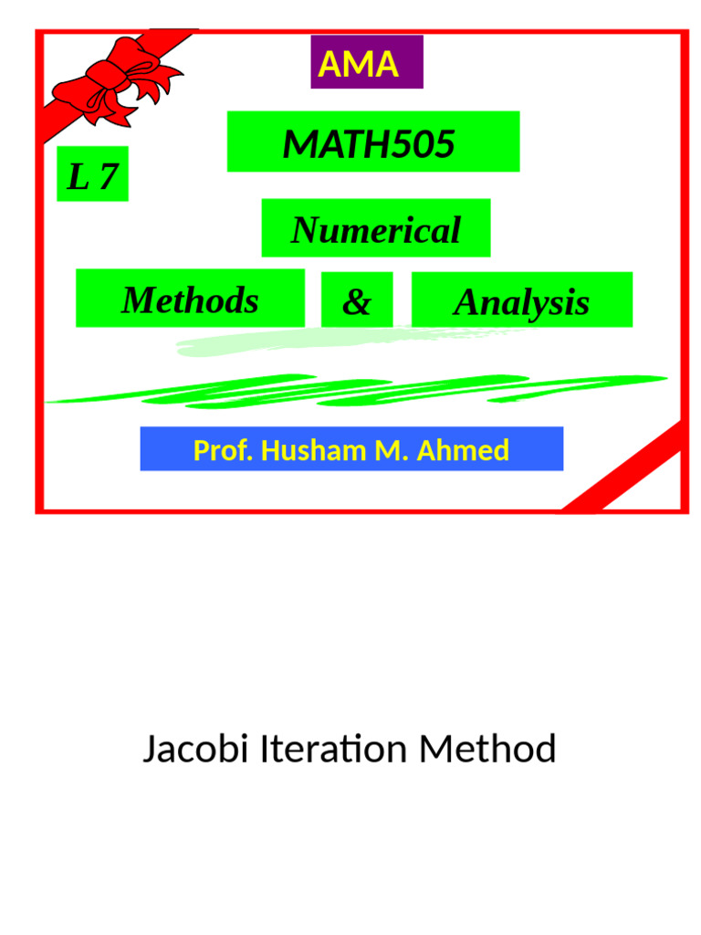7-Jacobi Iteration Method_Gauss–Seidel Method | PDF | Algorithms And ...