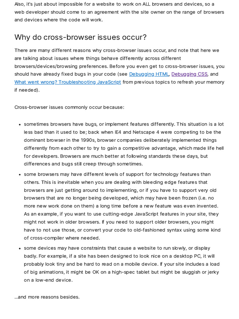 Why Do Cross-Browser Issues Occur?: Debugging HTML What Went Wrong ...