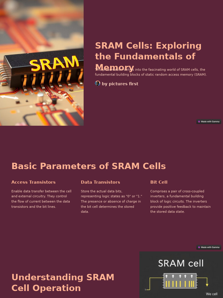 SRAM Cells Exploring The Fundamentals of Memory | PDF | Digital Electronics | Electrical Engineering