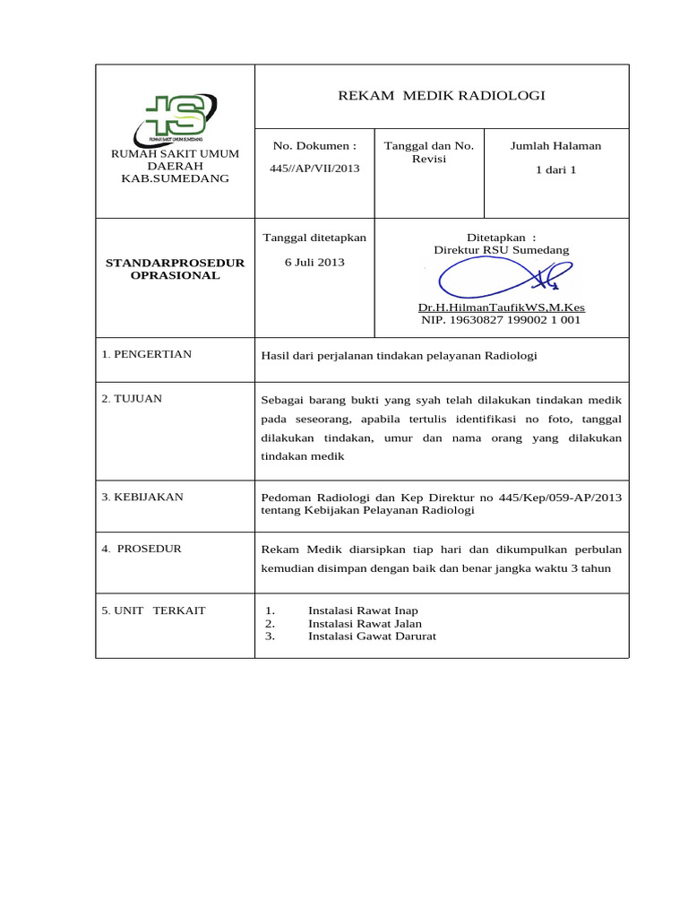 Rekam Medik Radiologi | PDF