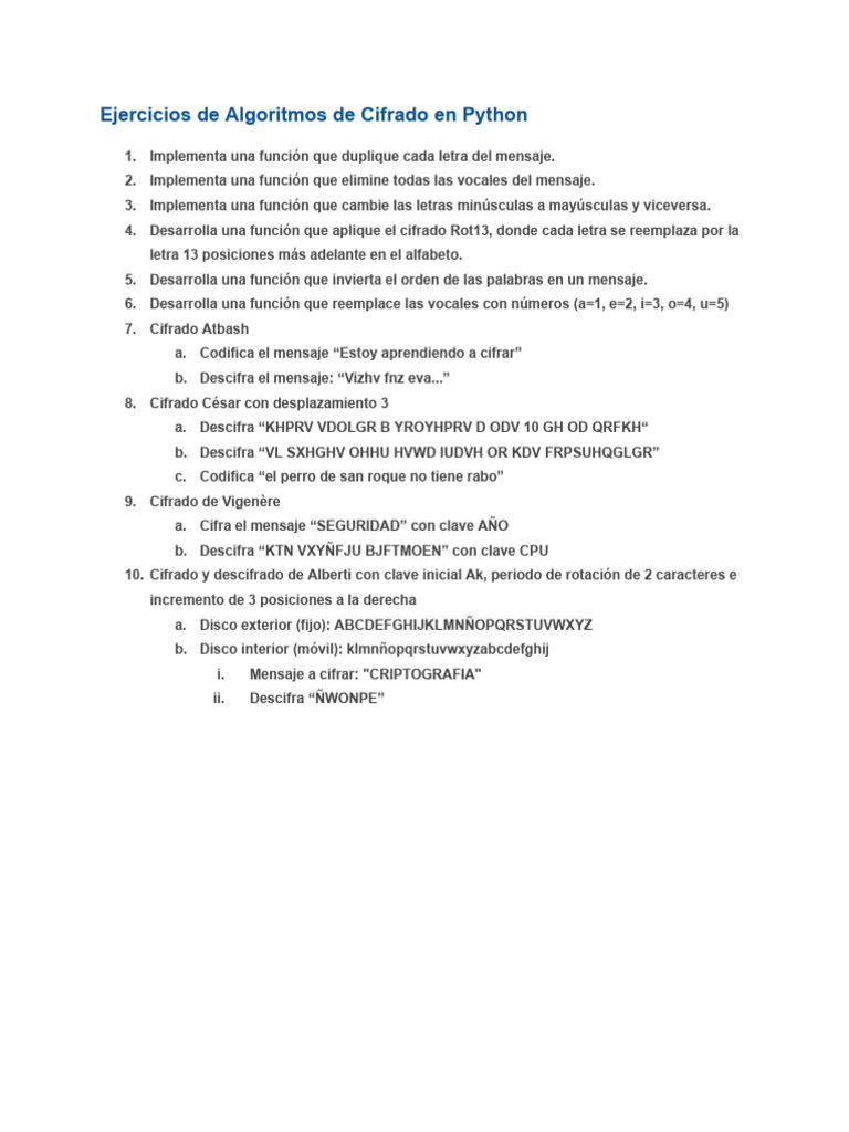 Práctica Cifrados en Python | PDF