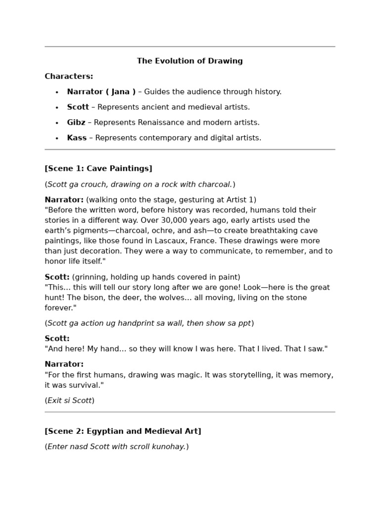 The Evolution of Drawing SCRIPT Final | PDF