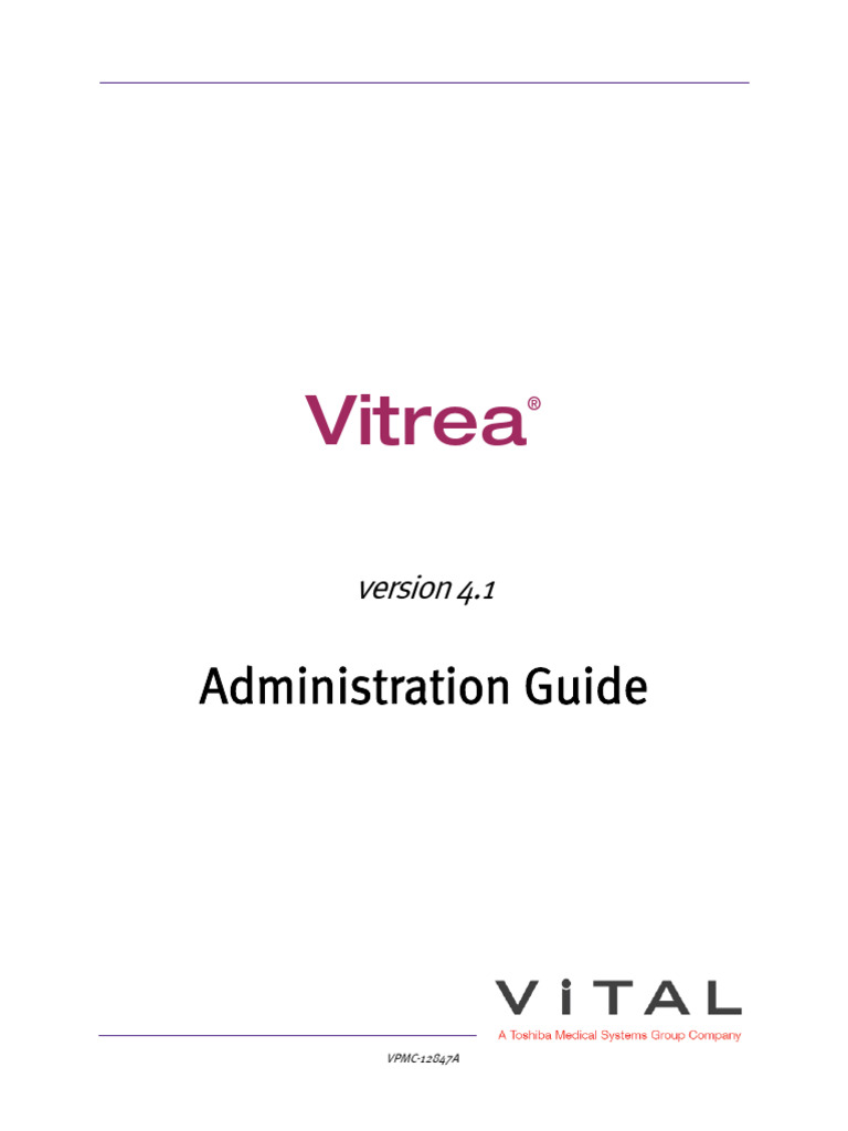 VPMC-12847A Vitrea Admin Guide v4.1 | PDF | Microsoft Windows ...