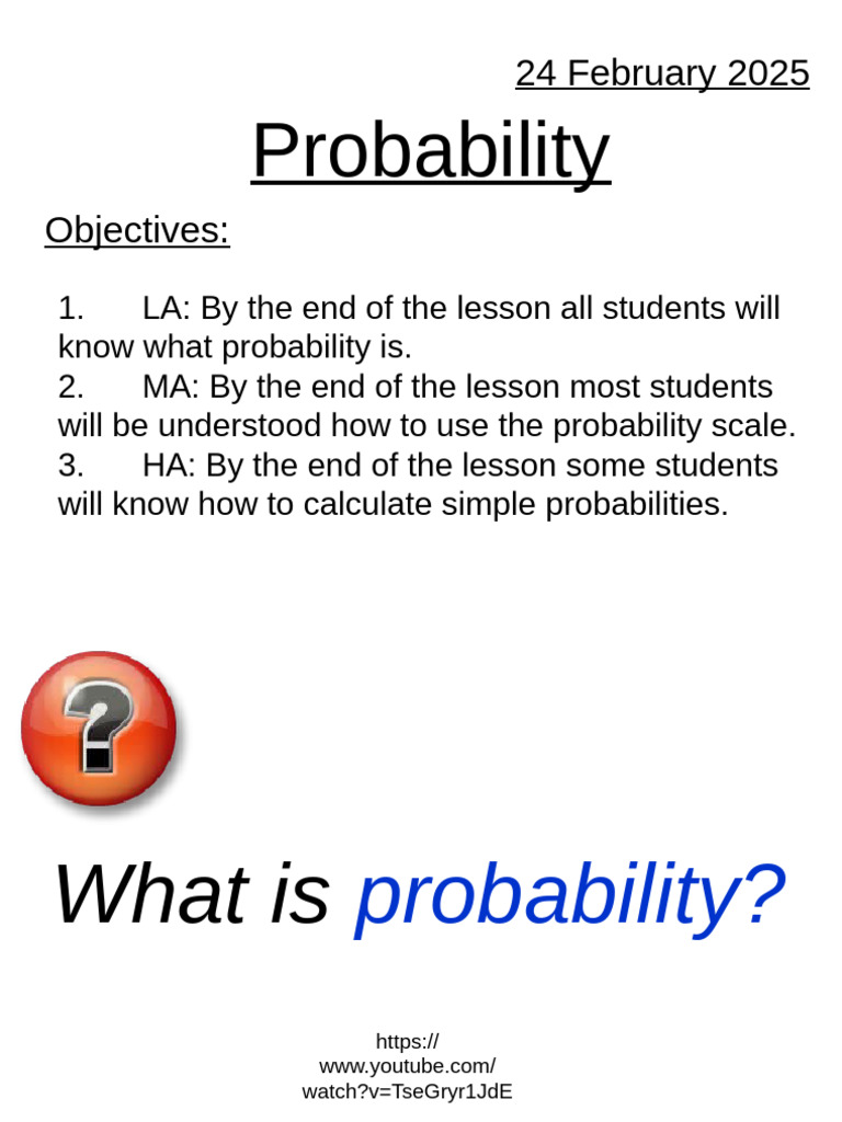 Chapter 13-Probability - Part 1-GRADE 6-2024-25 | PDF | Probability | Randomness