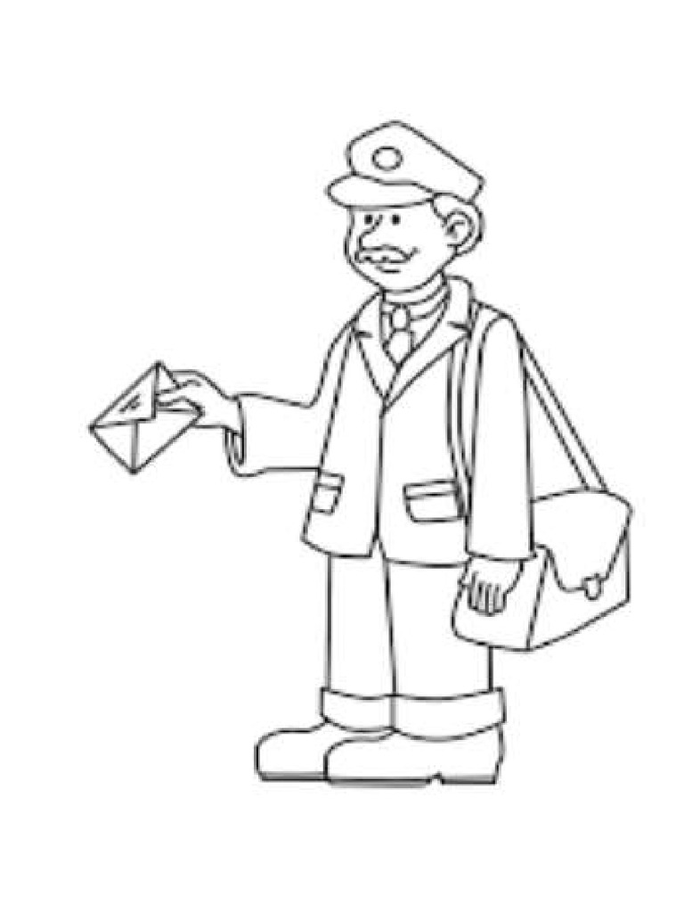 Cartero Dibujo para Niños Colorear | PDF