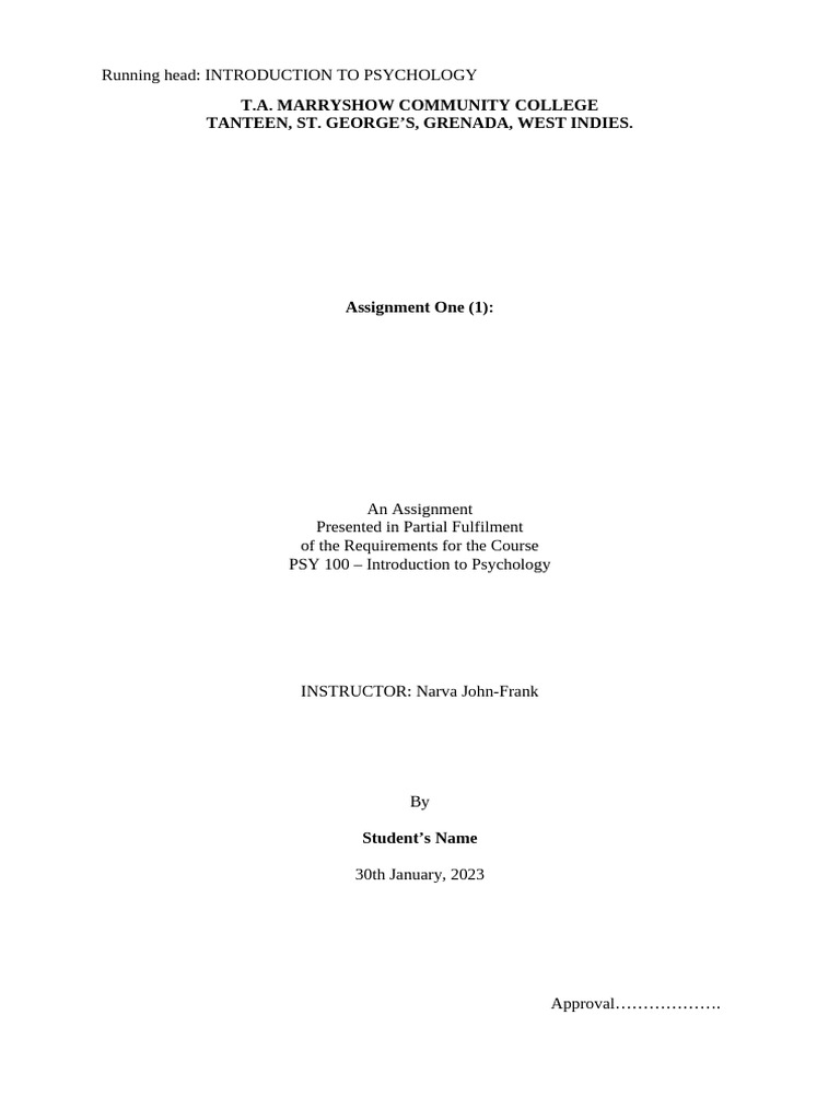 Cover Page for Introduction to Psychology | PDF