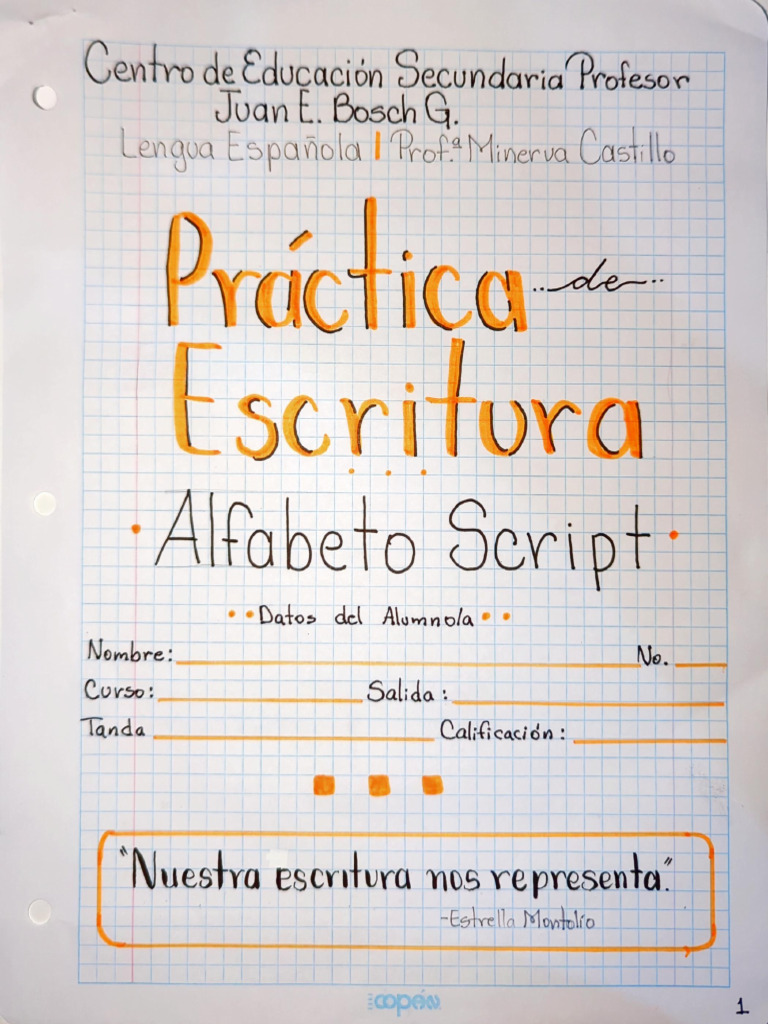Script - Práctica de Escritura | PDF